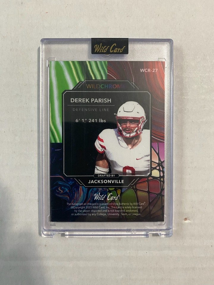 DEREK PARISH 2023 Wild Card Wildchrome Wildribbon Auto 2/7 Houston ...
