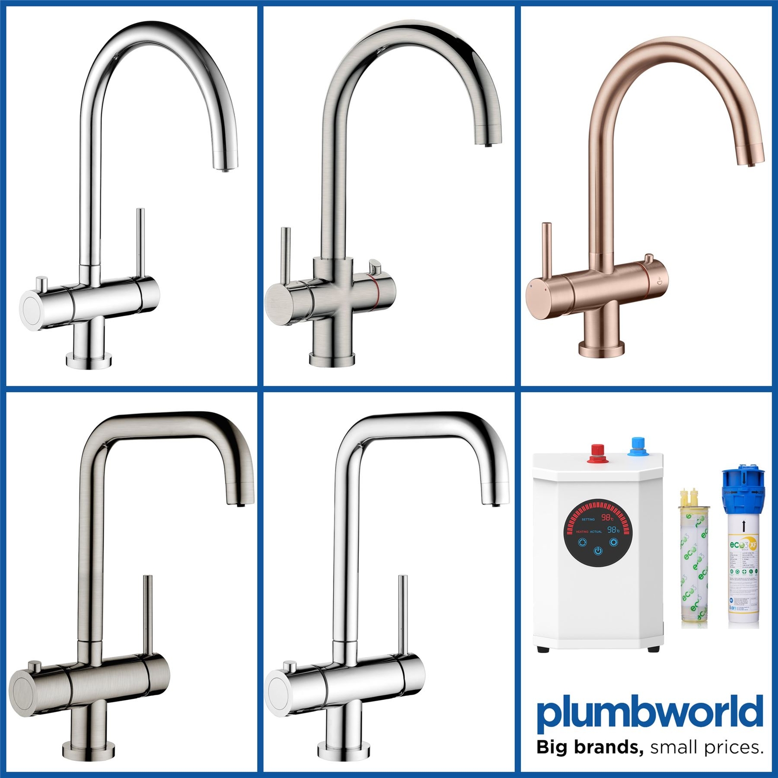 Kitchen 3 in 1 Instant Hot Cold Boiling Water Tap Tank Filter Modern ...