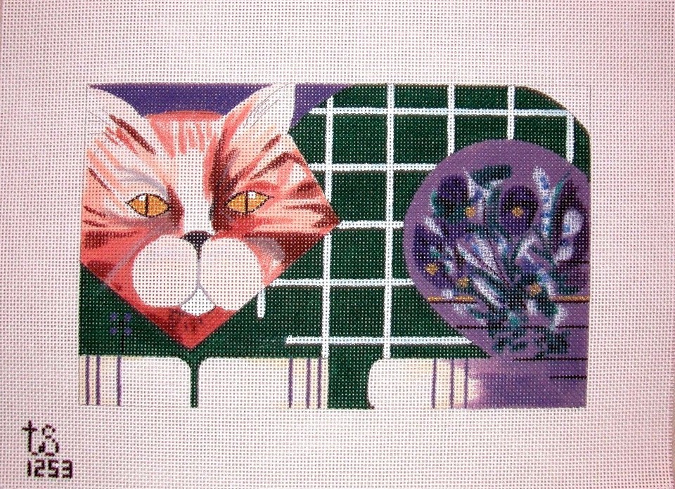 KW 1253 Jude Orange & White Cat Kitty HP Hand Painted Needlepoint ...
