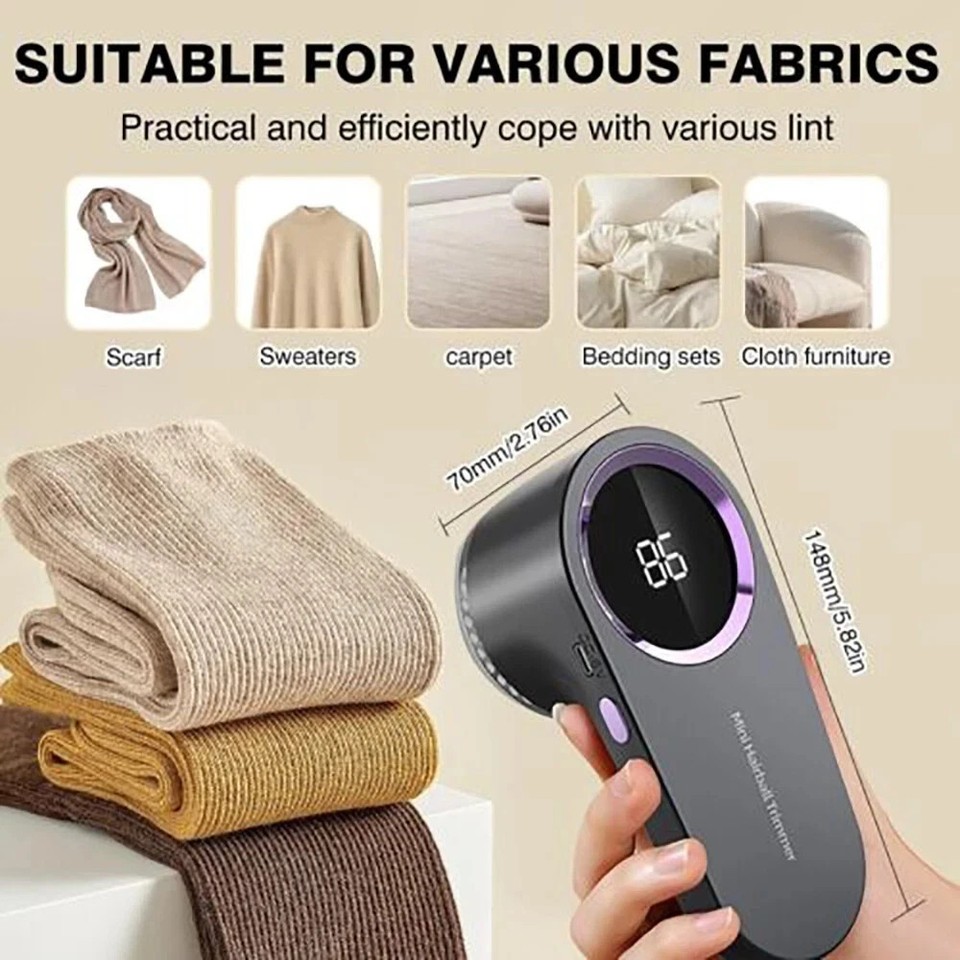 Electric Clothes Lint Pill Fluff Remover Rechargeable Fabric Sweater ...