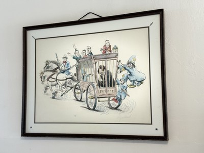 Vintage Wayne Howell Original Drawing Signed Numbered Art Nixon ...