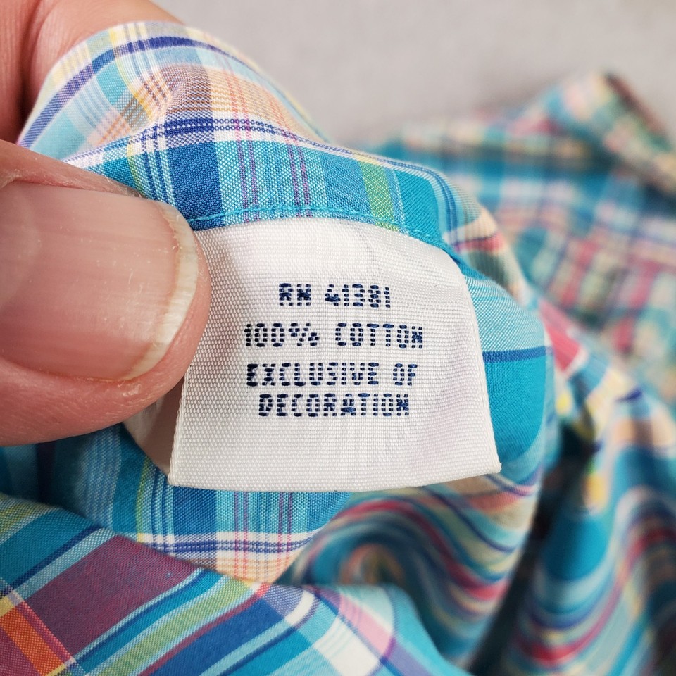 Ralph Lauren Shirt Mens XL Blue Multicolor Plaid Button Down Long ...