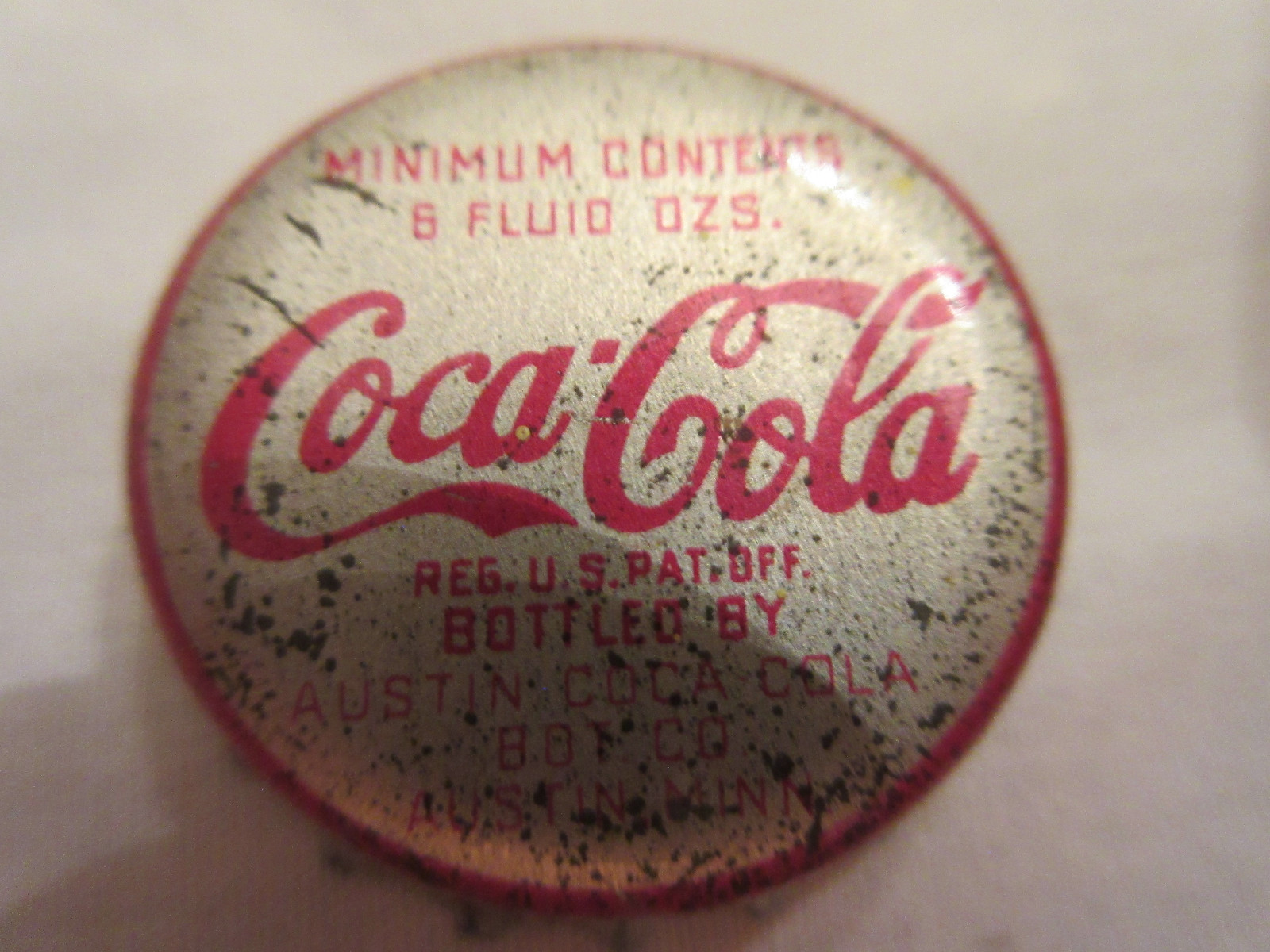 Vintage Coca Cola Soda Pop Cap From Coke Bottle, Badge Pinback ...