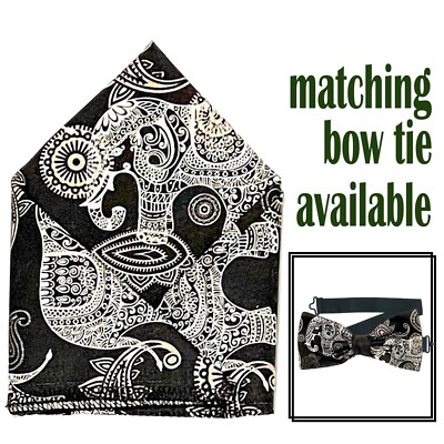 Elephant Paisley Mandala Pocket Square & Bow Tie Wedding Prom Year ...