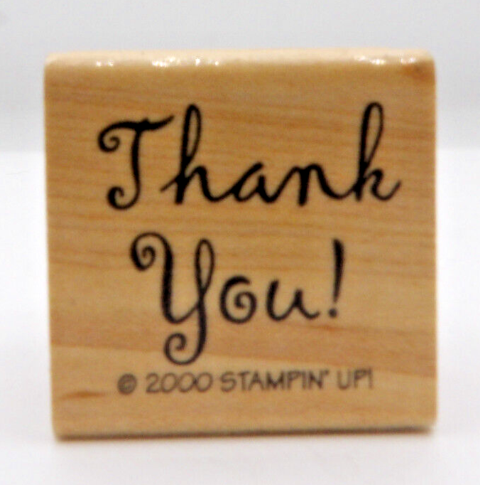 Stamp "Thank You" in Script Stampin' Up! ©2000 Wood/Rubber 1 "x 1" | eBay