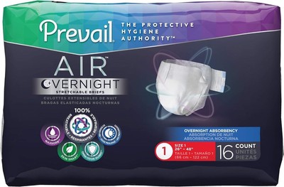 Prevail Overnight Briefs Size 2 45-in - 62-in Box of 4 18-ct packages ...