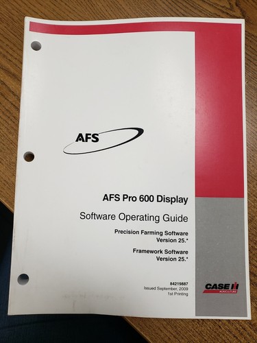 AFS PRO 600 DISPLAY SOFTWARE OPERATING GUIDE VERSION 25 | eBay