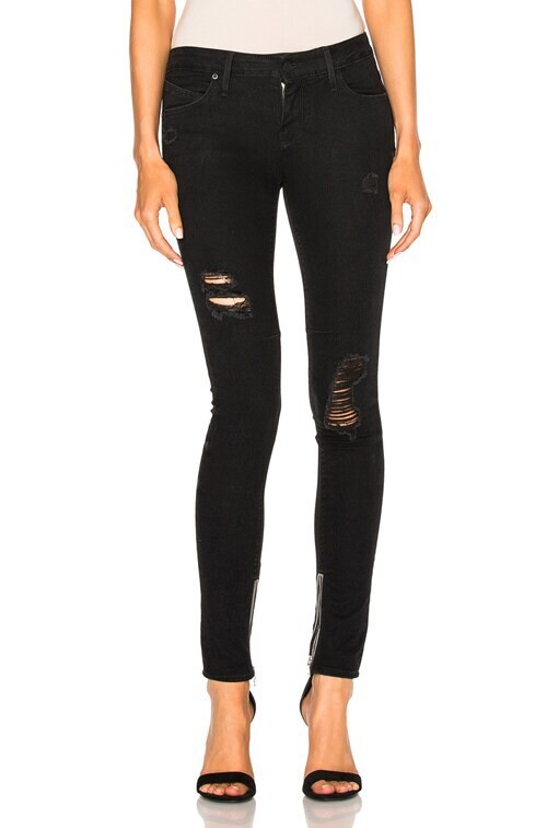 RARE $178 RtA Alexa Black Destroyed Ankle Zip Skinny … - Gem