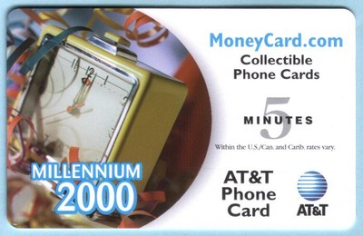 5m Millennium 2000 Clock: MoneyCard Phone Card Store Promo phone card ...