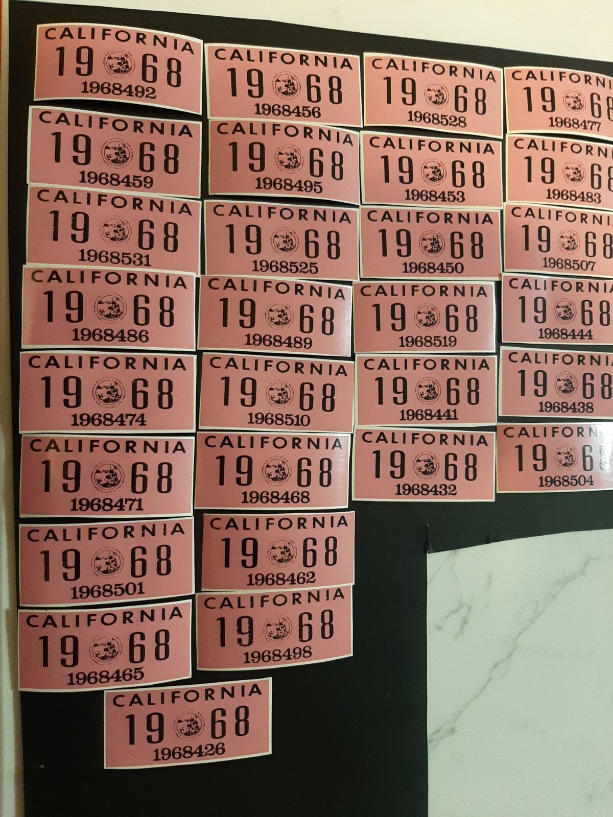 1968 California License Plate Registration Sticker, YOM, CA DMV | eBay