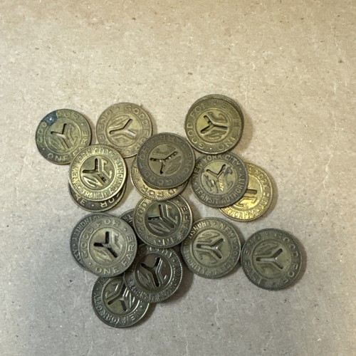 Vintage New York City NYC Subway Token Small "Y" Cut Out Sz Of Dime - 1 ...
