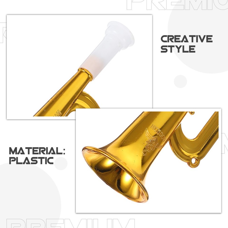 18 Pcs Golden Plastic Trumpet Musical Props Trombetta Giocattolo | eBay