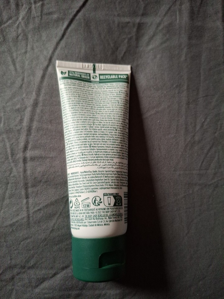 THE BODY SHOP Tea Tree Skin Clearing Vegan Clay Mask, 75ml, New ...