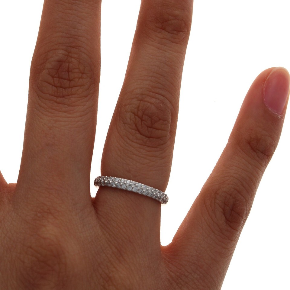 Sterling Silver, CZ Stack Ringer, Cubic Zirconia, Stackable Ring, 925 ...