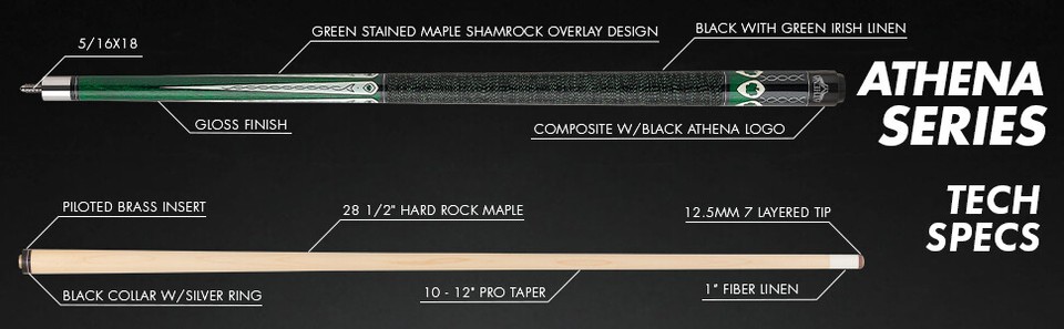 Athena ATH08 Shamrock Pool Cue Billiard Stick Billiards Cues | eBay