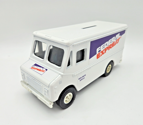 FedEx Delivery Van Truck Ertl Die Cast Coin Bank 9334 Federal Express 1 ...