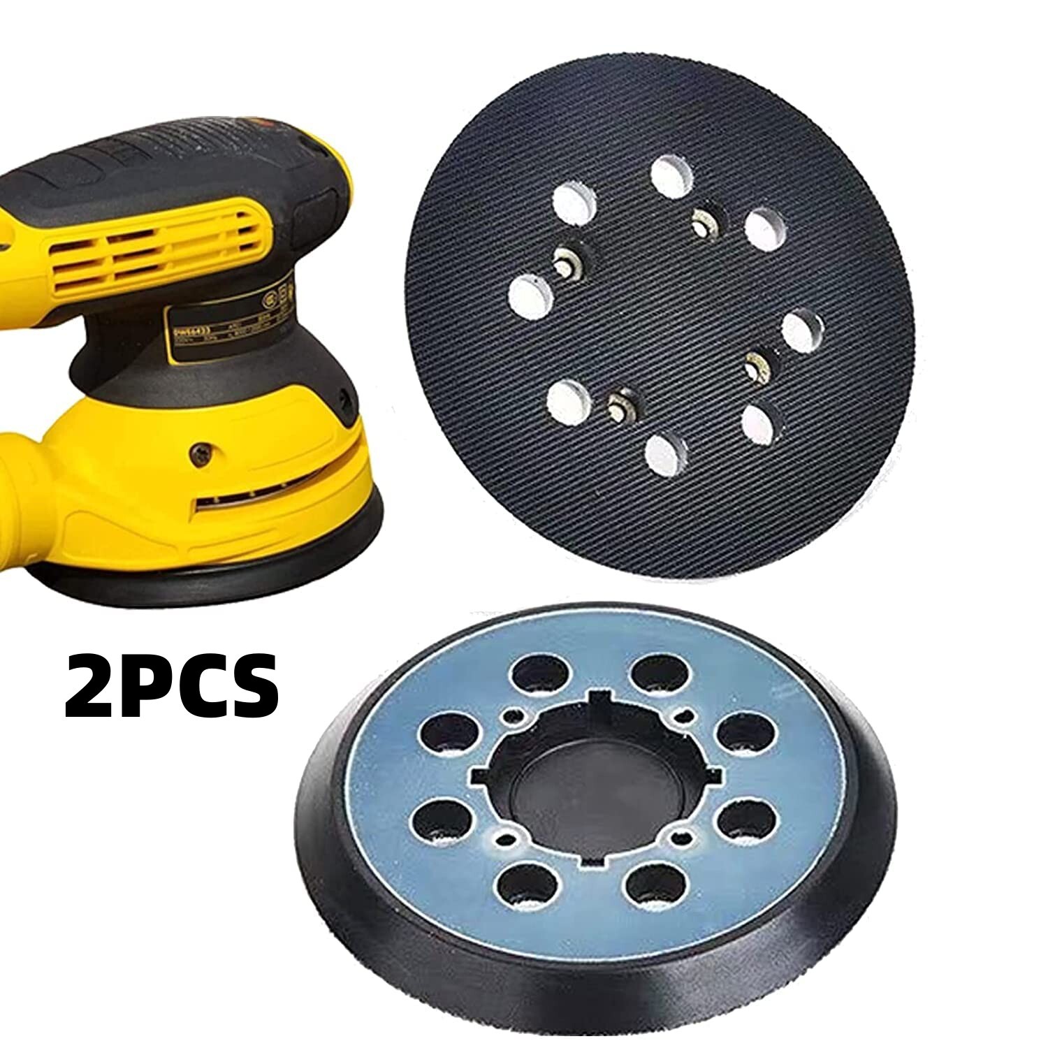 2PCS 5" 4-Screw Orbital Hook Loop Orbital Sander Pad for Dewalt ...