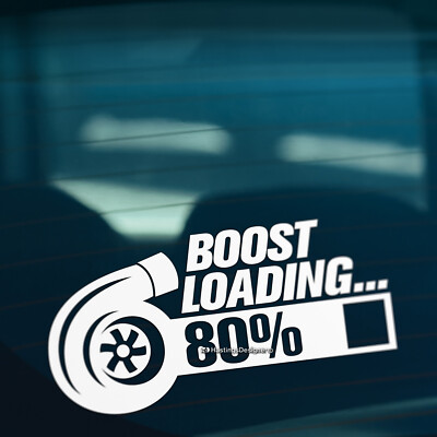 TURBO BOOST LOADING Funny Car,Van,Window,Bumper JDM DUB PUG Vinyl Decal ...