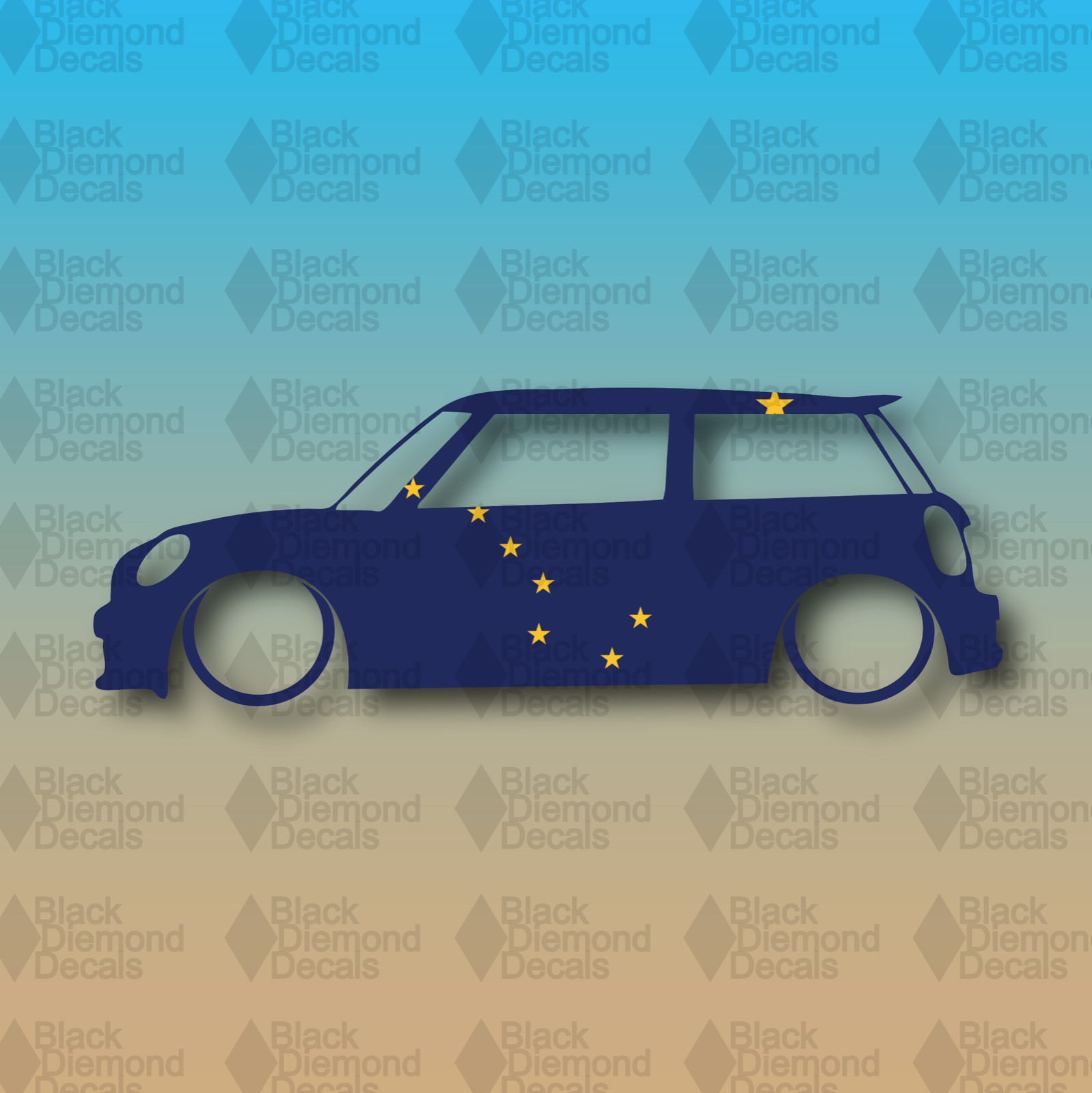 Mini Cooper Alaska State Flag Cooper S R53 6" JCW Custom Vinyl Decal ...