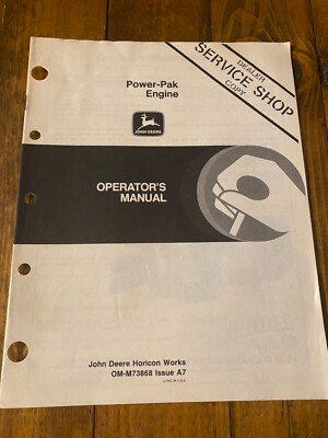 John Deere Power-Pak Engine Operator's Manual | eBay