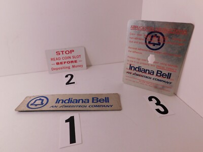 3 Scarce BELL SYSTEM or AMERITECH Payphone SIGNS - 1 is Used 2 are New ...