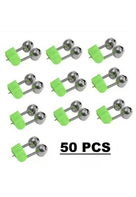 50 Pieces Fishing Double Bells Twin Alarm Bells Rings Rod Clip | eBay