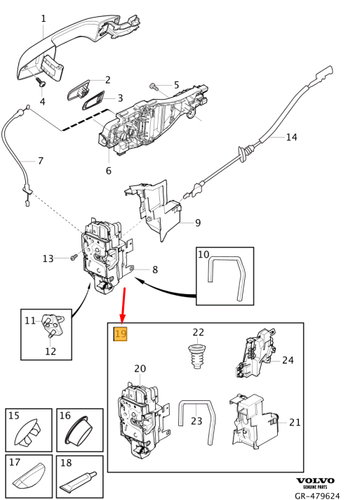 VOLVO XC90 MK2 Rear Right Door Lock Kit 32310871 NEW GENUINE | eBay UK