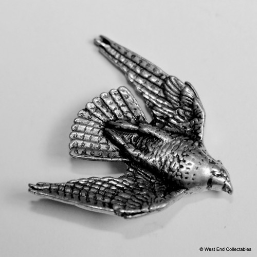 Diving Hawk Pewter Brooch Pin - British Artisan Signed Badge- Falconry ...