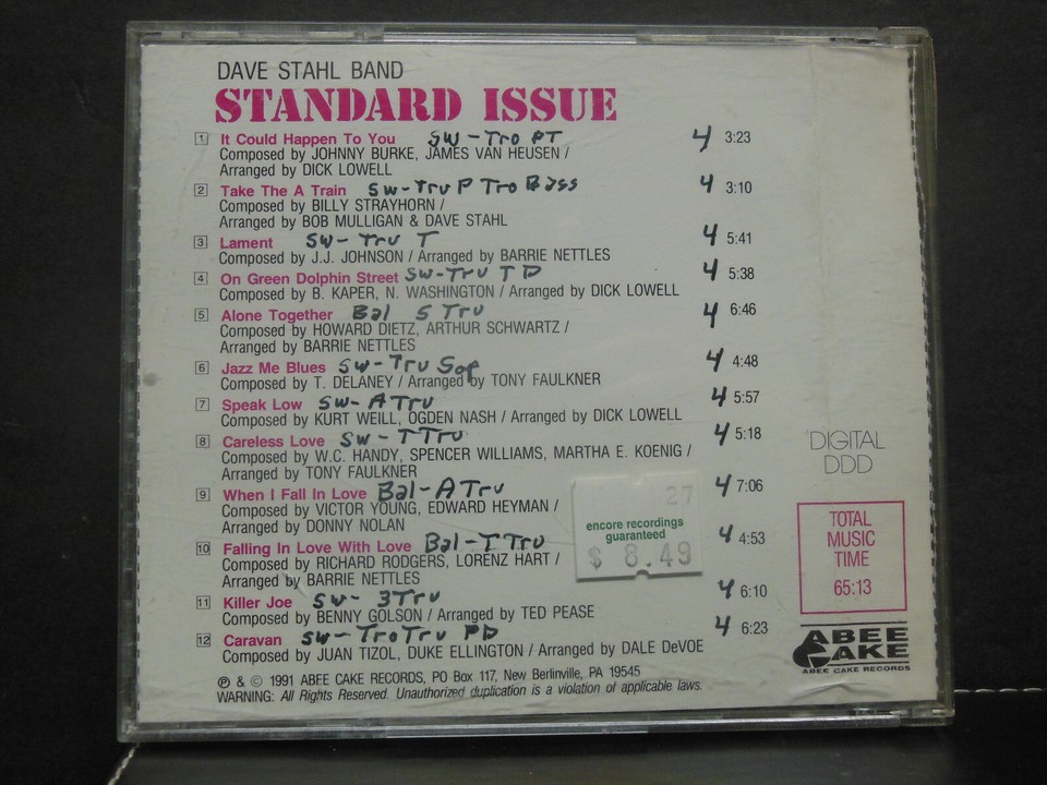 Dave Stahl Band – Standard Issue, CD w/ Case, Art & Tracking | eBay