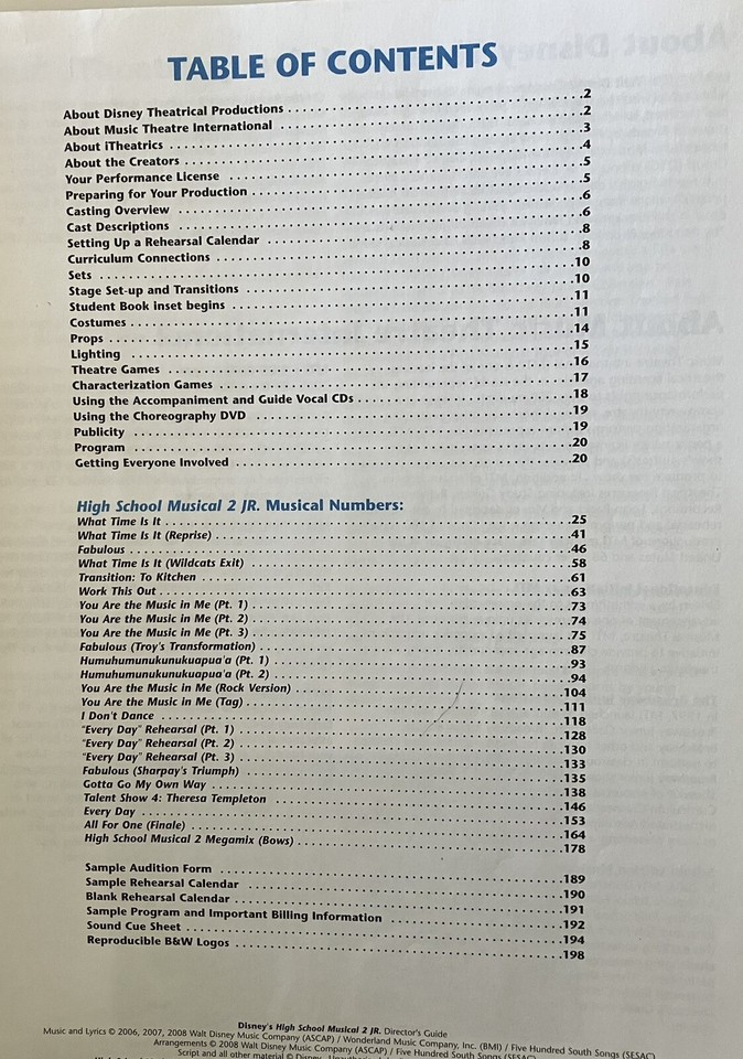 Disney’s High School Musical 2 - MTI Broadway Junior MUSICAL - Director ...