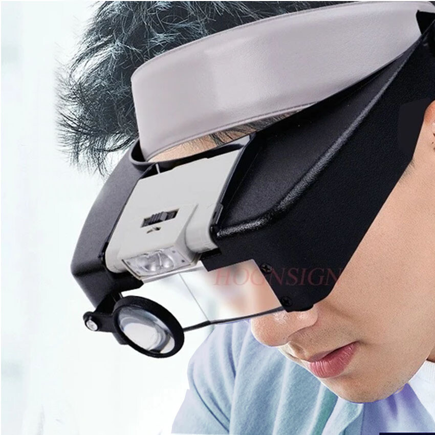 Jewelers Head Headband Magnifier LED Illuminated Visor Magnifying ...