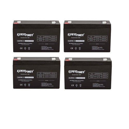 4 PACK - 6VOLT 10AH SEALED LEAD ACID BATTERIES AGM RECHARGEABLE F1/T1 ...