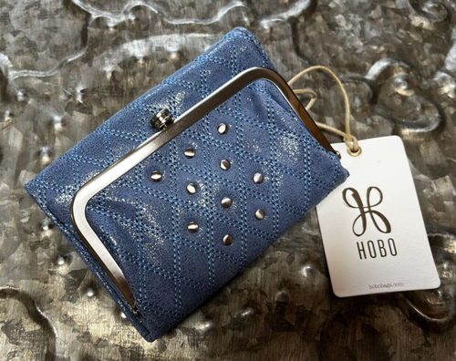 HOBO International~ROBIN~Compact Trifold Wallet Frame Leather~AZURE~NWT ...