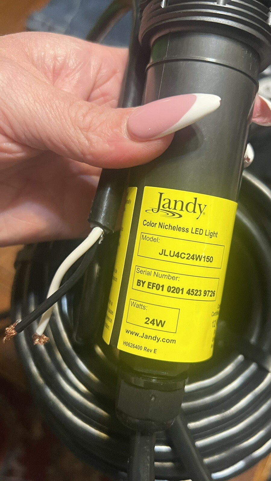 Jandy Pro RGBW Watercolors Hydrocool 24w LED 50' Cord Pool Light ...