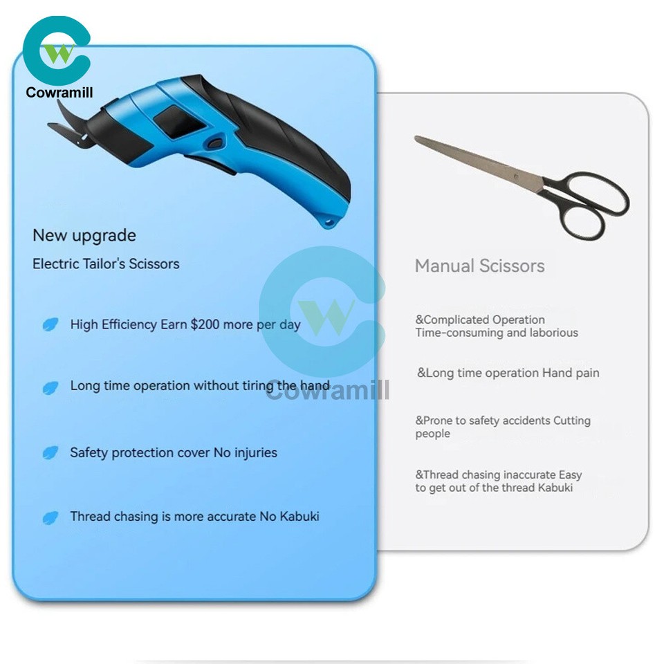 11000RPM Electric Scissors Automatic Shears Cutter For Leather Carpet ...