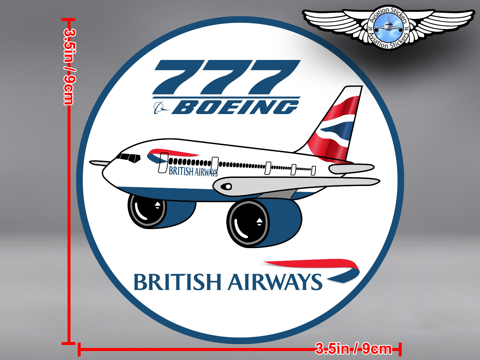 BRITISH AIRWAYS BA PUDGY BOEING B777 B 777 ROUND DECAL / STICKER | eBay