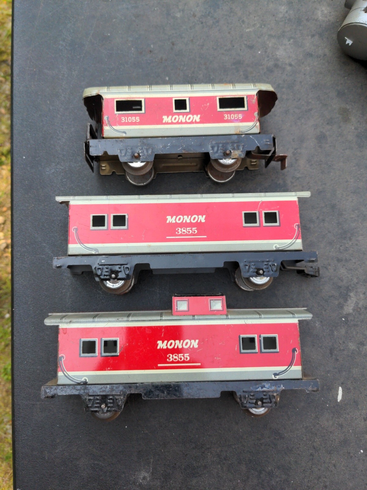 Lot Of 3 Vintage Marx | Monon | Tinplate Caboose | 31055 And 2 #3855 ...