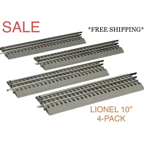 LIONEL FASTRACK 10” STRAIGHT PACK OF 4! O GAUGE O SCALE 6-12032 GREY ...