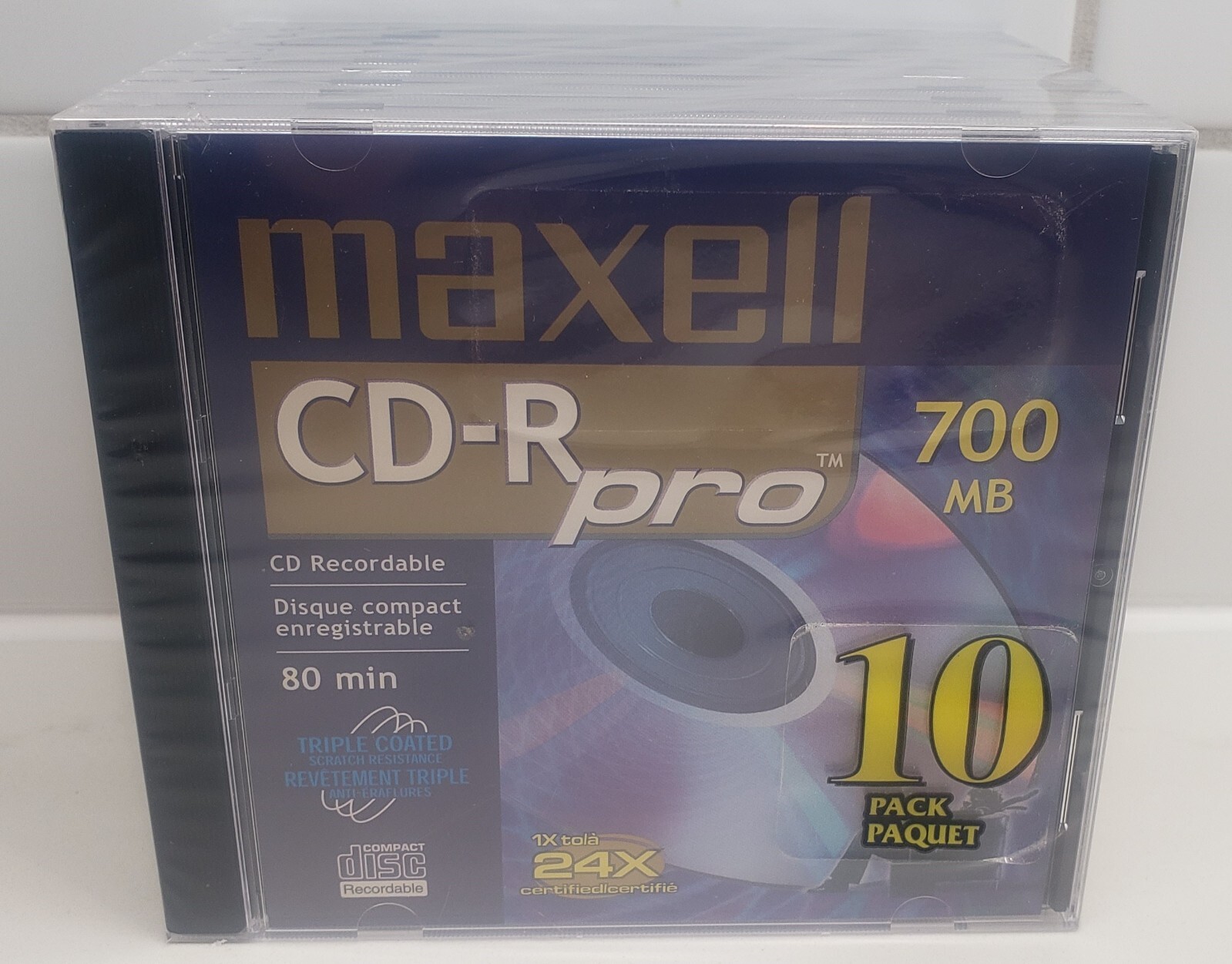 10 Pack Maxell CD-R Pro Triple Coated Scratch Resistant 80 Min Blank ...
