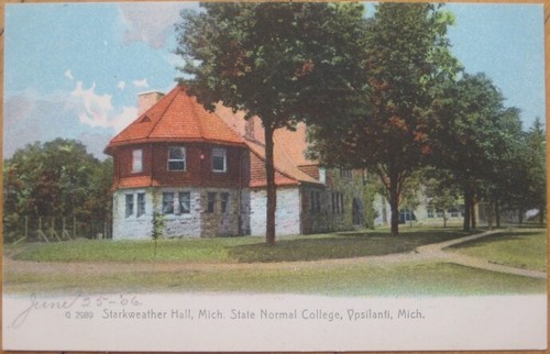 Ypsilanti, MI 1906 Postcard: Starkweather Hall, Michigan State Normal ...