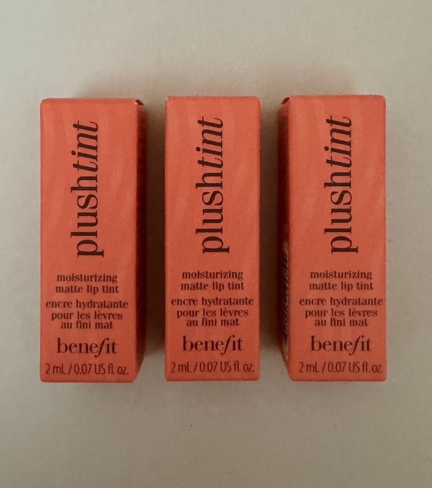 BENEFIT Lot Of 3 Plushtint Moisturizing Matte Lip Taint in CREAM PUFF ...