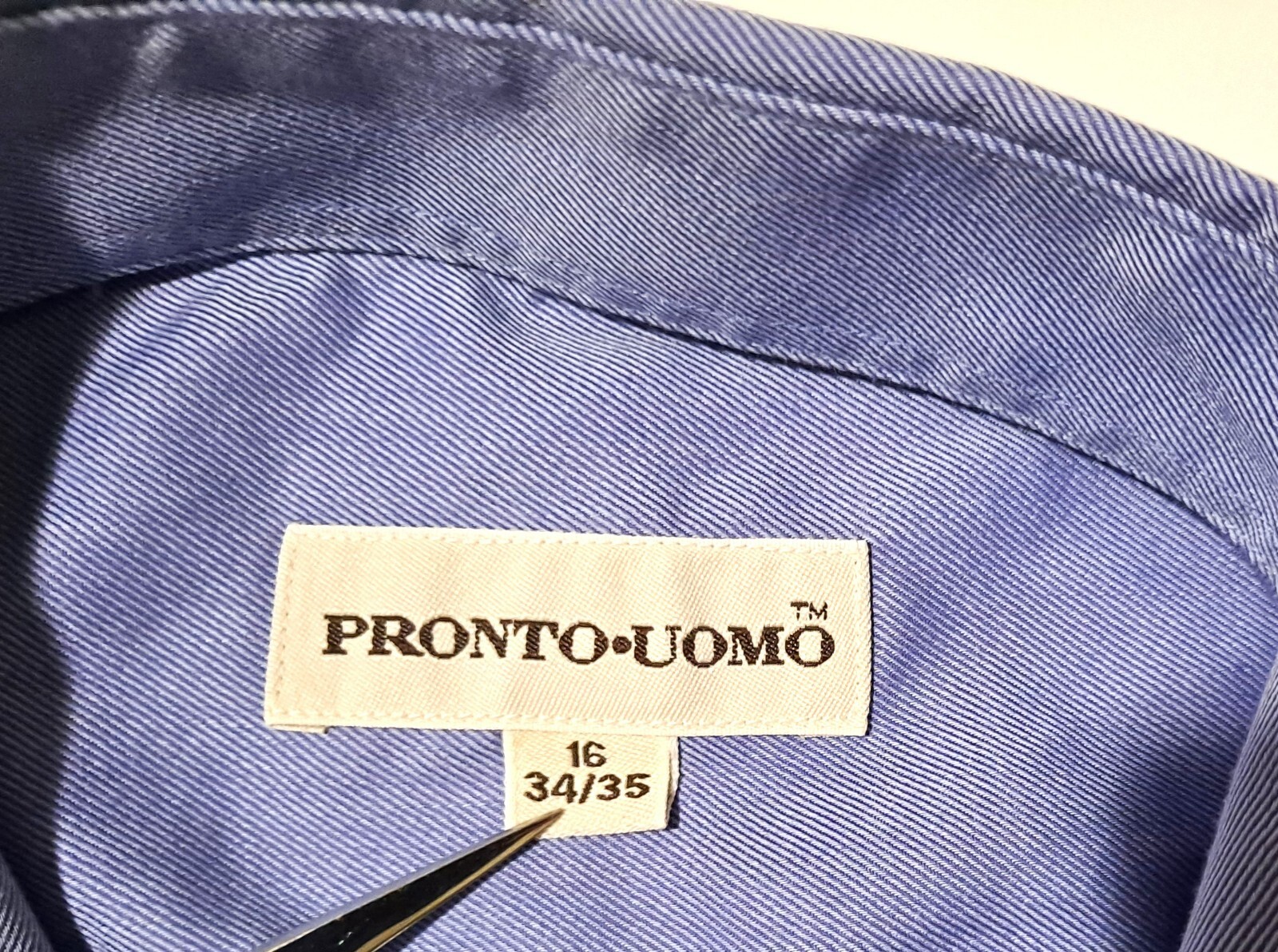 Mens Pronto Uomo 16 34/35 Blue 100% Cotton Button Down Long Sleeve ...