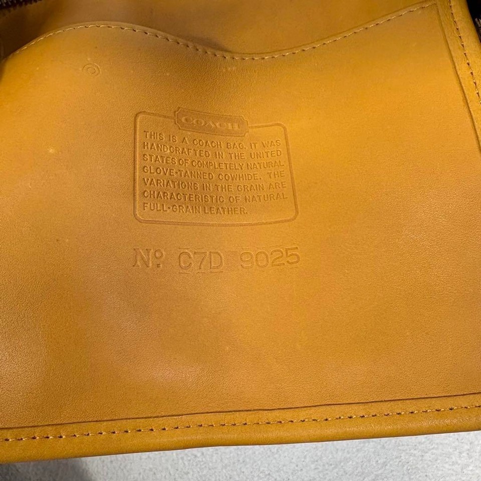 Vintage COACH Ergo 9025 Shoulder Bag Yellow beige Leather Handbag from ...