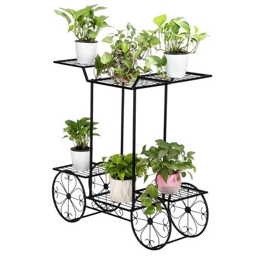 Home 6 Tiers Metal Flower Pot Plant Stand Balcony Patio Porch Shelf ...