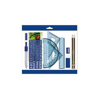 SET 10 PEZZI MATITE COMPASSO GONIOMETRO KIT SCUOLA ARTICOLI DI ...