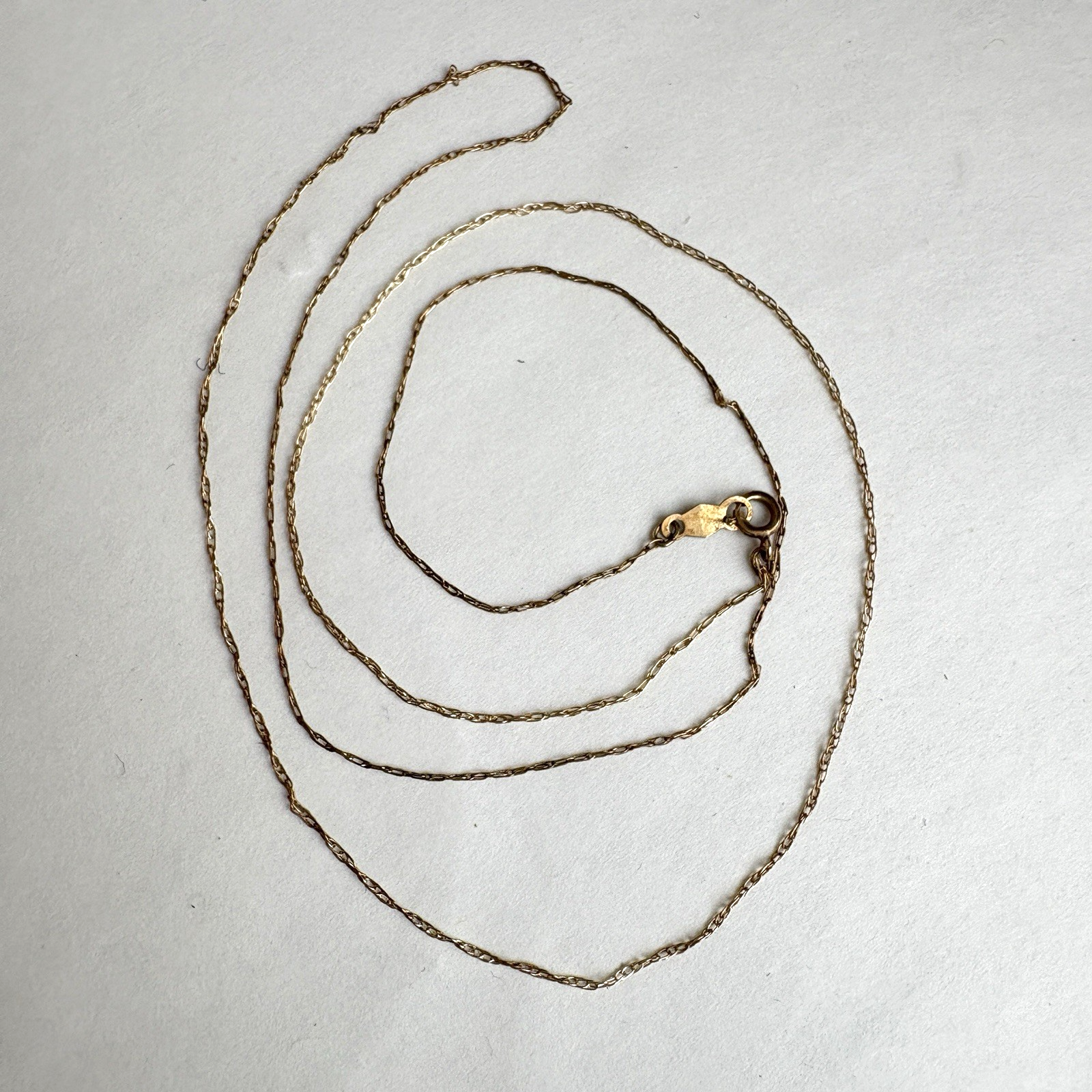 GOLD 20” 10K Necklace Chain Yellow Thin Delicate Rope Marked "CID ...