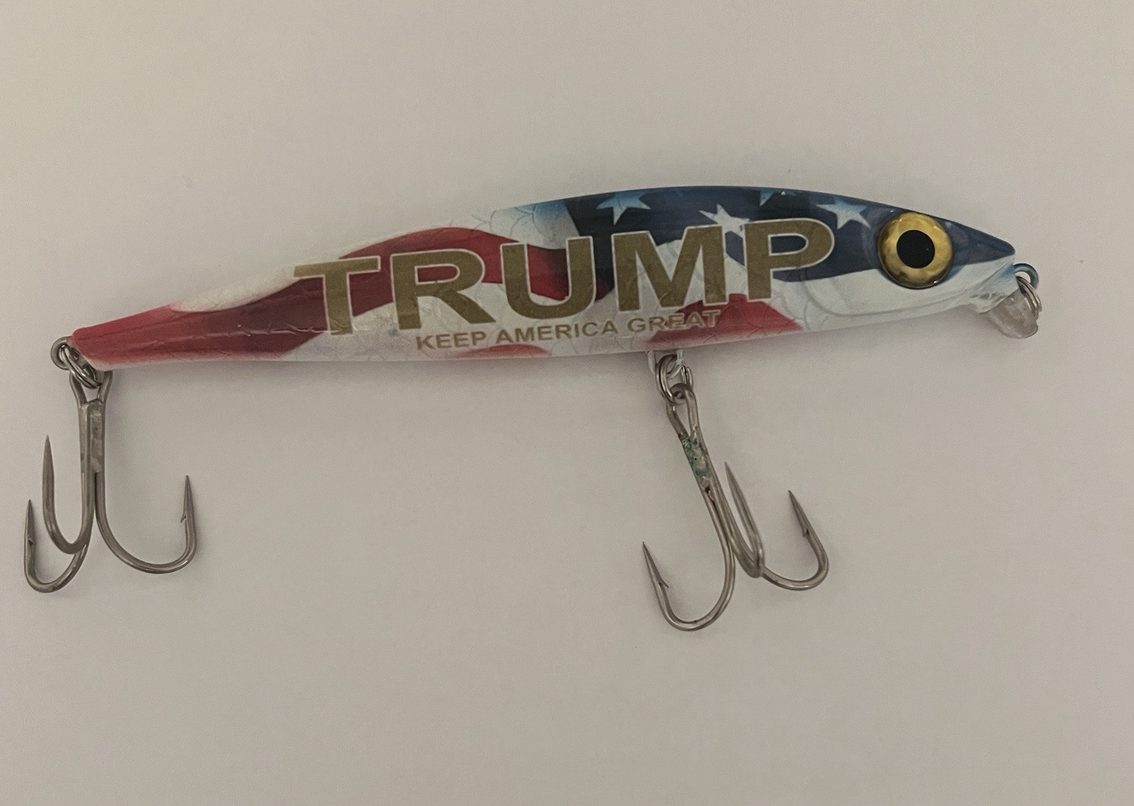 DONALD TRUMP KEEP AMERICA GREAT novelty lure 7 1/2 inch floating treble ...