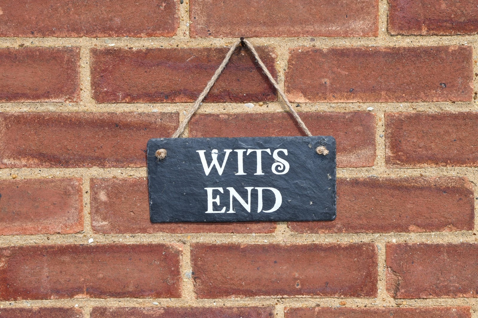 Funny Sign Hanging Slate Sign Funny Plaque Wits End Sign Funny Gift ...
