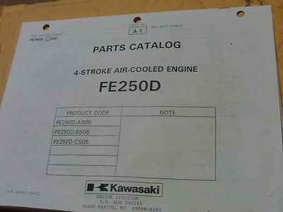 kawasaki FE250D AS,BS, 4 stroke liquid cooled ILLUSTRATED PARTS CATALOG ...