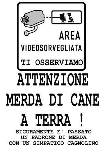 1 STAMPA 20X30 30X40 CM CARTELLO ATTENZIONE CACCA DI CANE MERD ...
